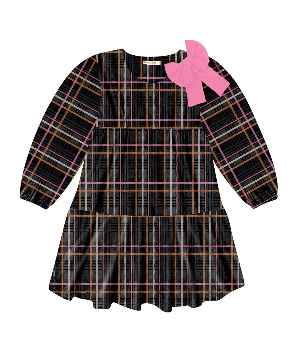 Vestido Menina Xadrez Laço Strass - Trick Nick