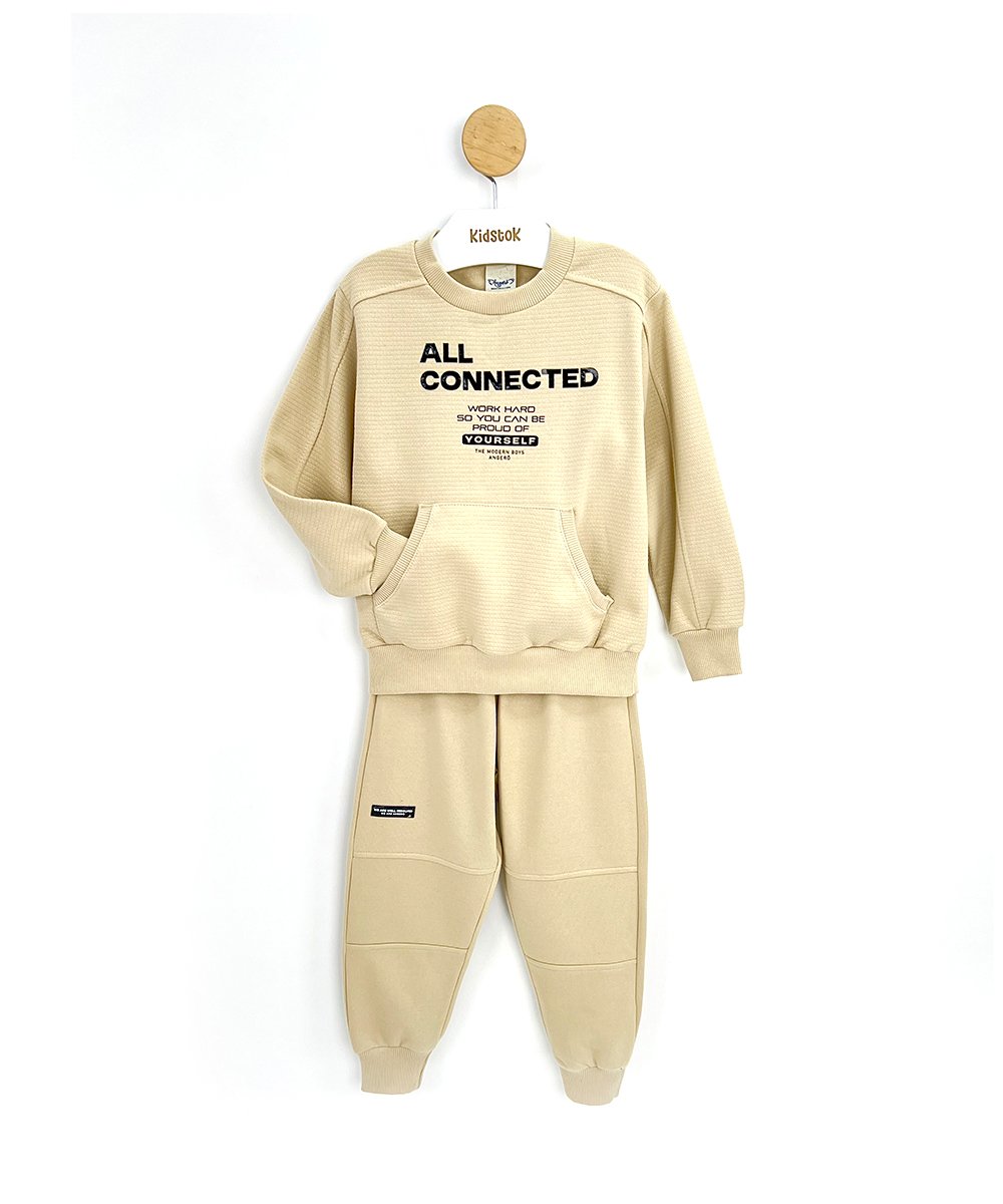 Conjunto Menino Blusão e Calça Moletom All Connect Relevo - Angerô